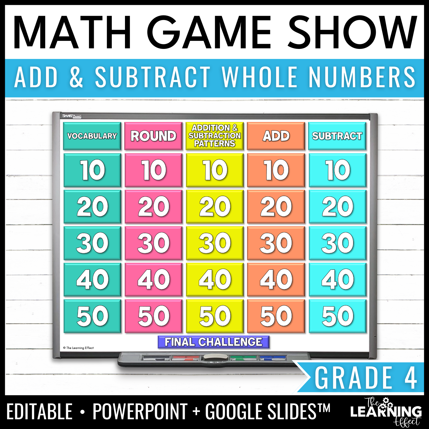 Adding and Subtracting Whole Numbers Game Show | 4th Grade – The ...