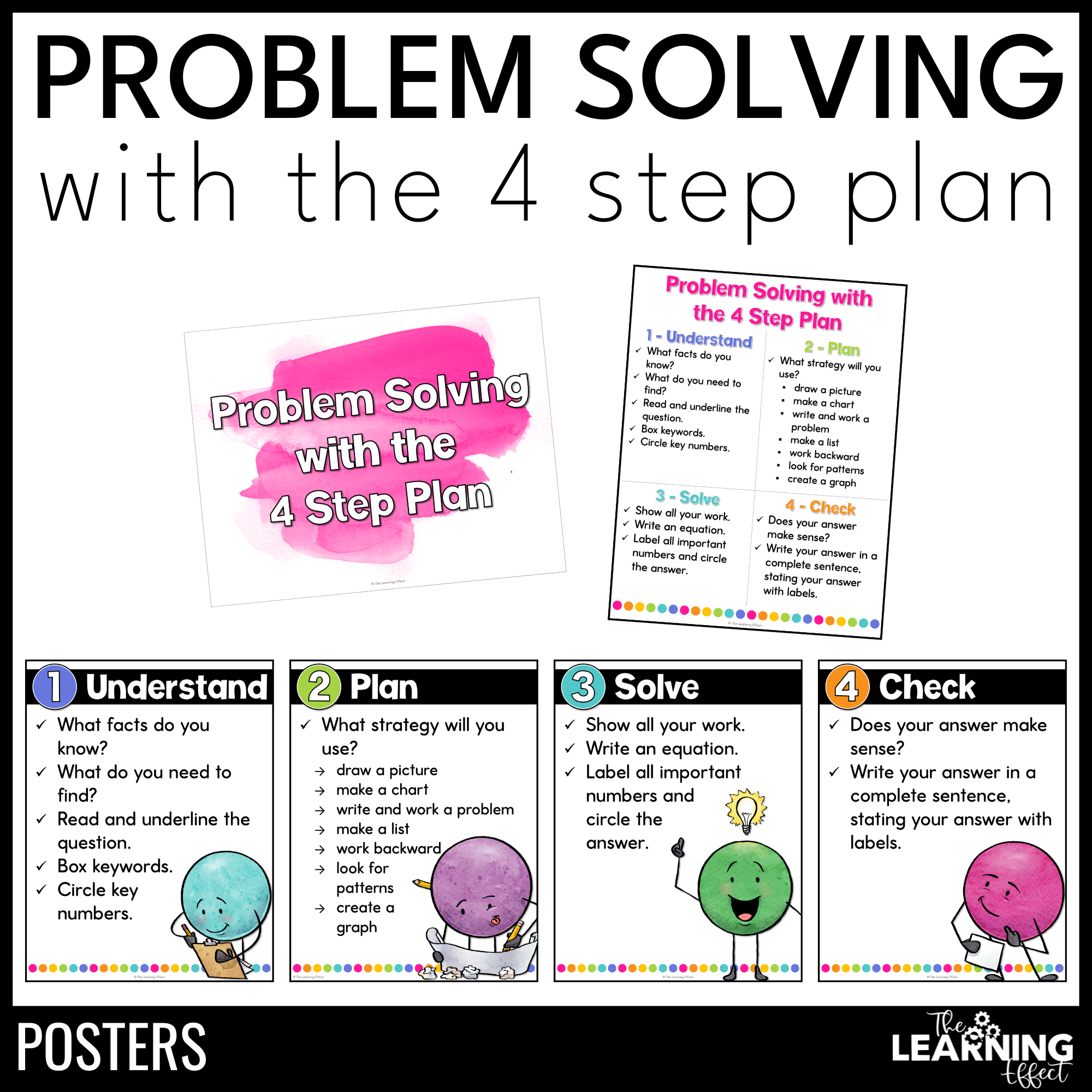 Math Problem Solving Strategies Posters – The Learning Effect