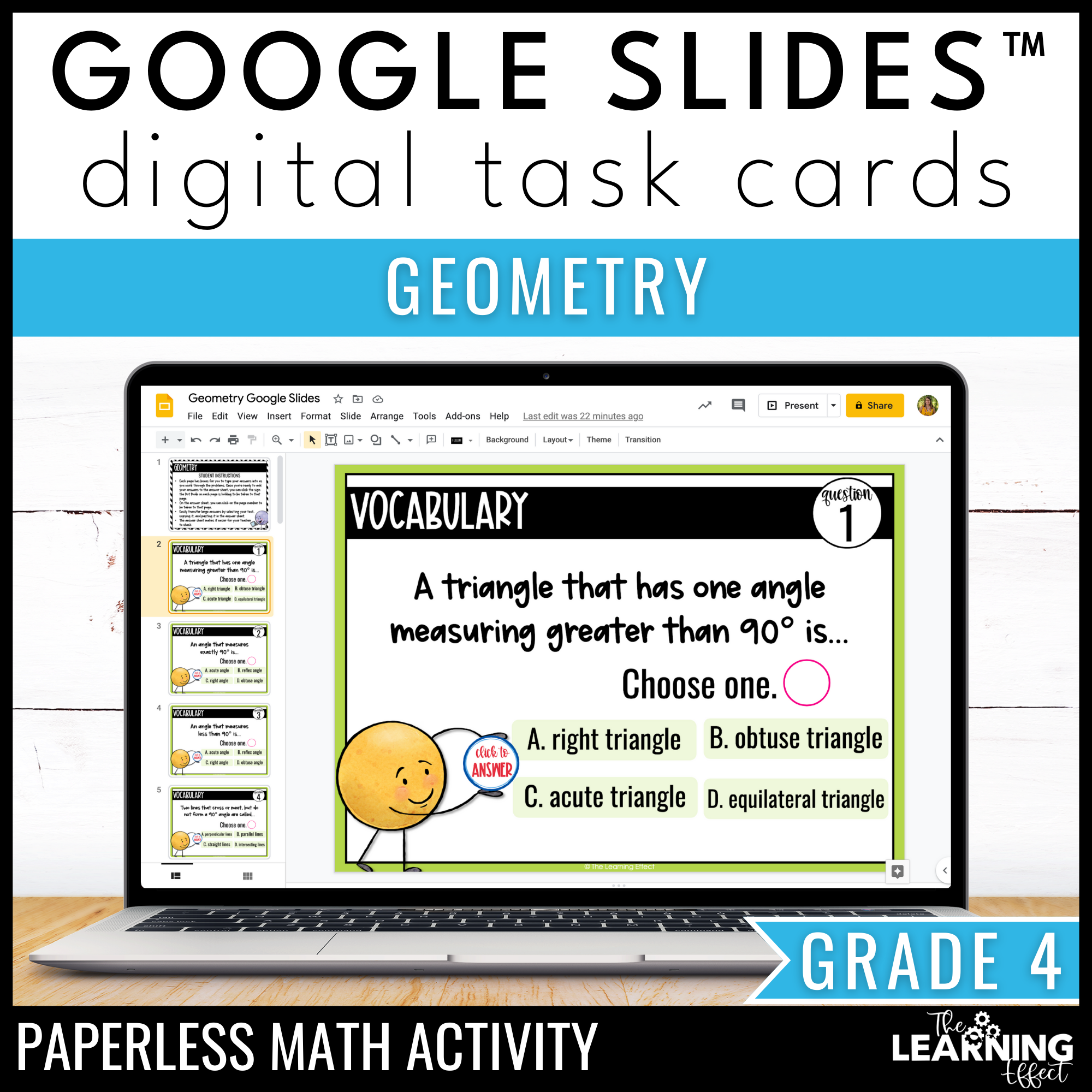 Geometry Google Slides Digital Task Cards | 4th Grade – The Learning Effect