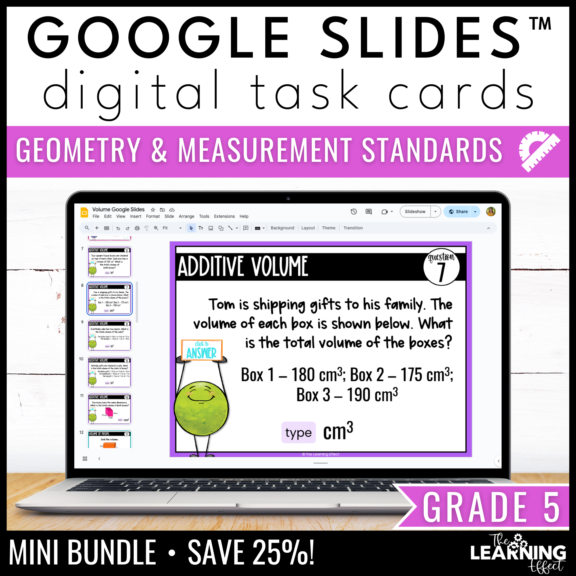 5th Grade Math Geometry & Measurement Google Slides Digital Task Cards ...