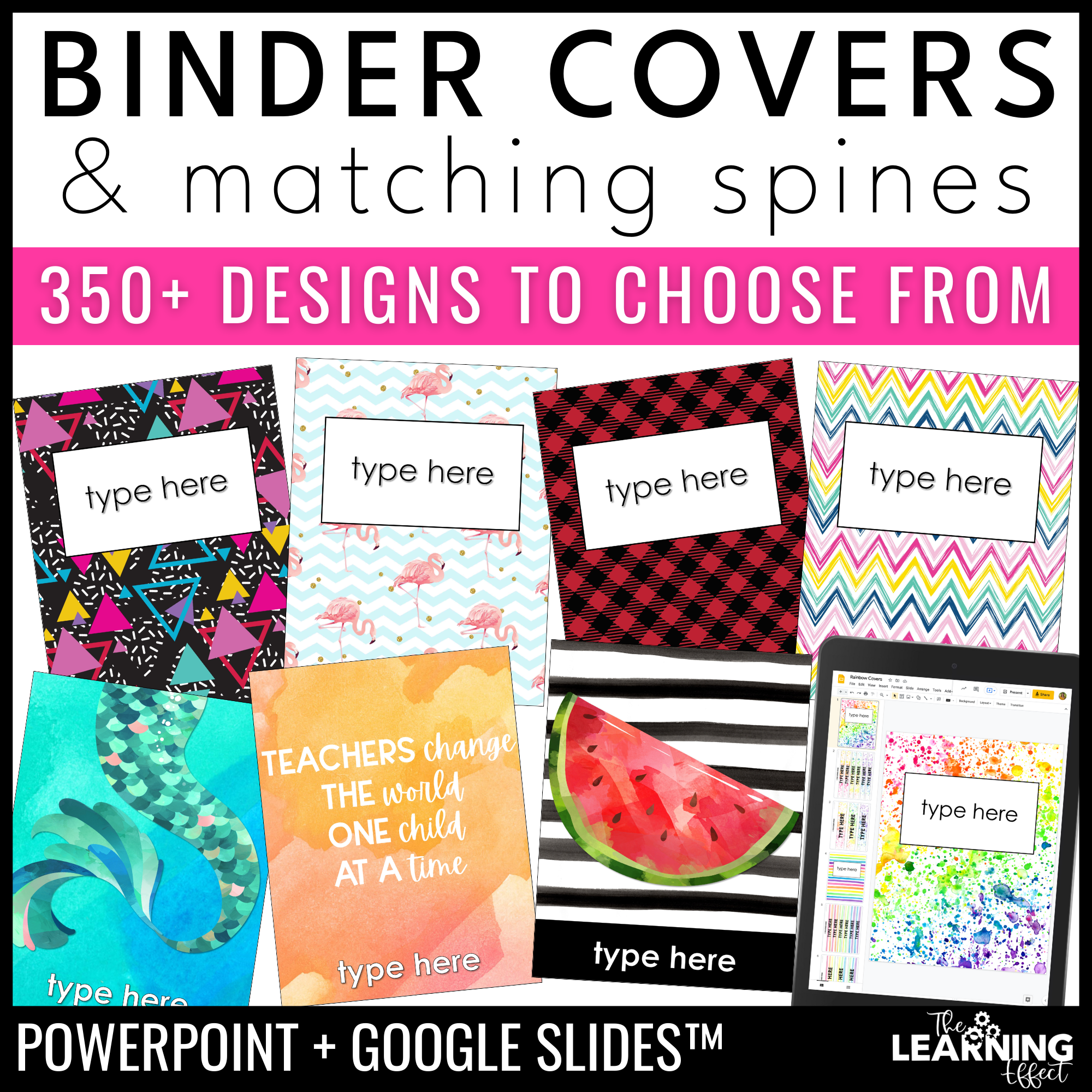 Editable Teacher Binder Covers & Spines – The Learning Effect