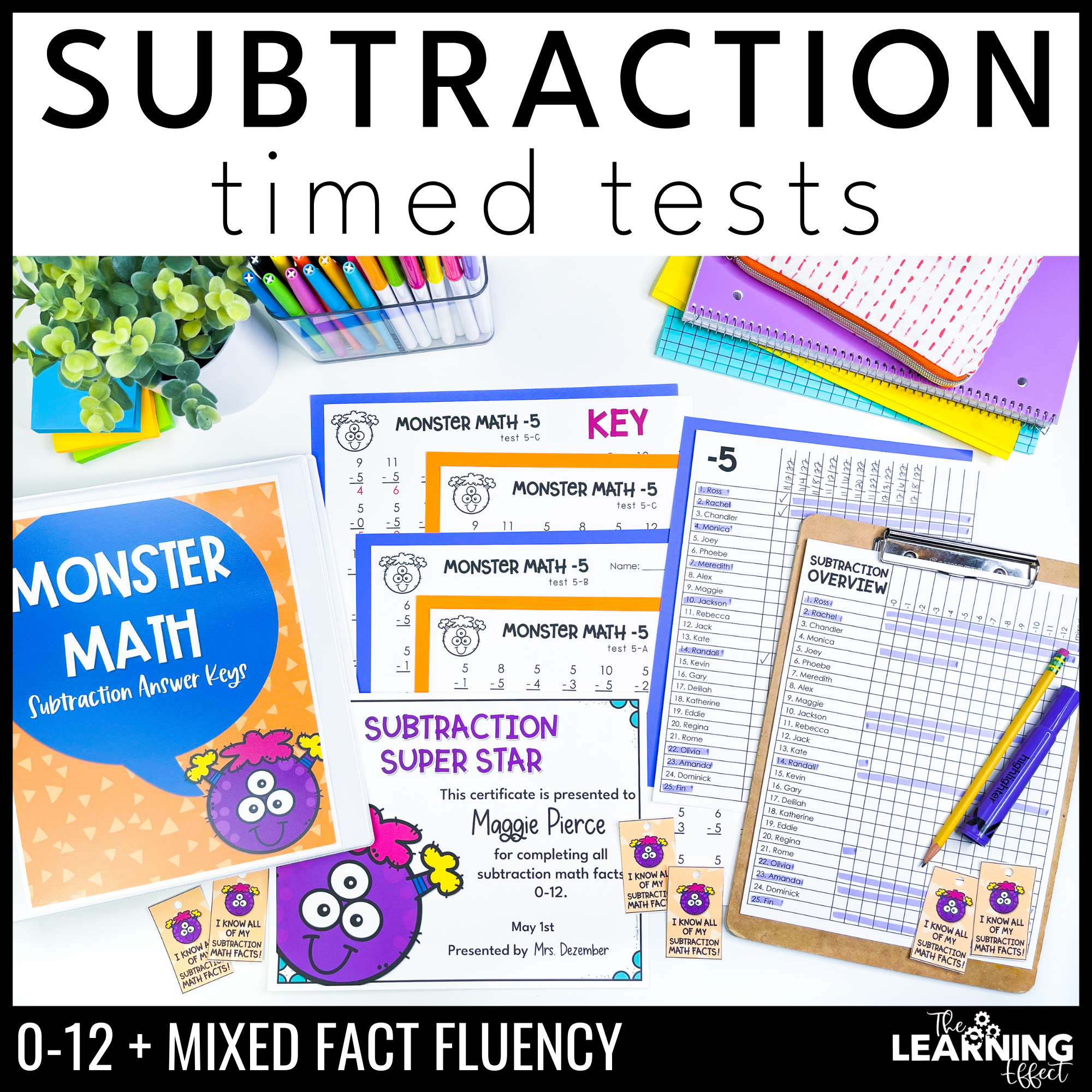 Subtraction Timed Tests | Math Fact Fluency – The Learning Effect