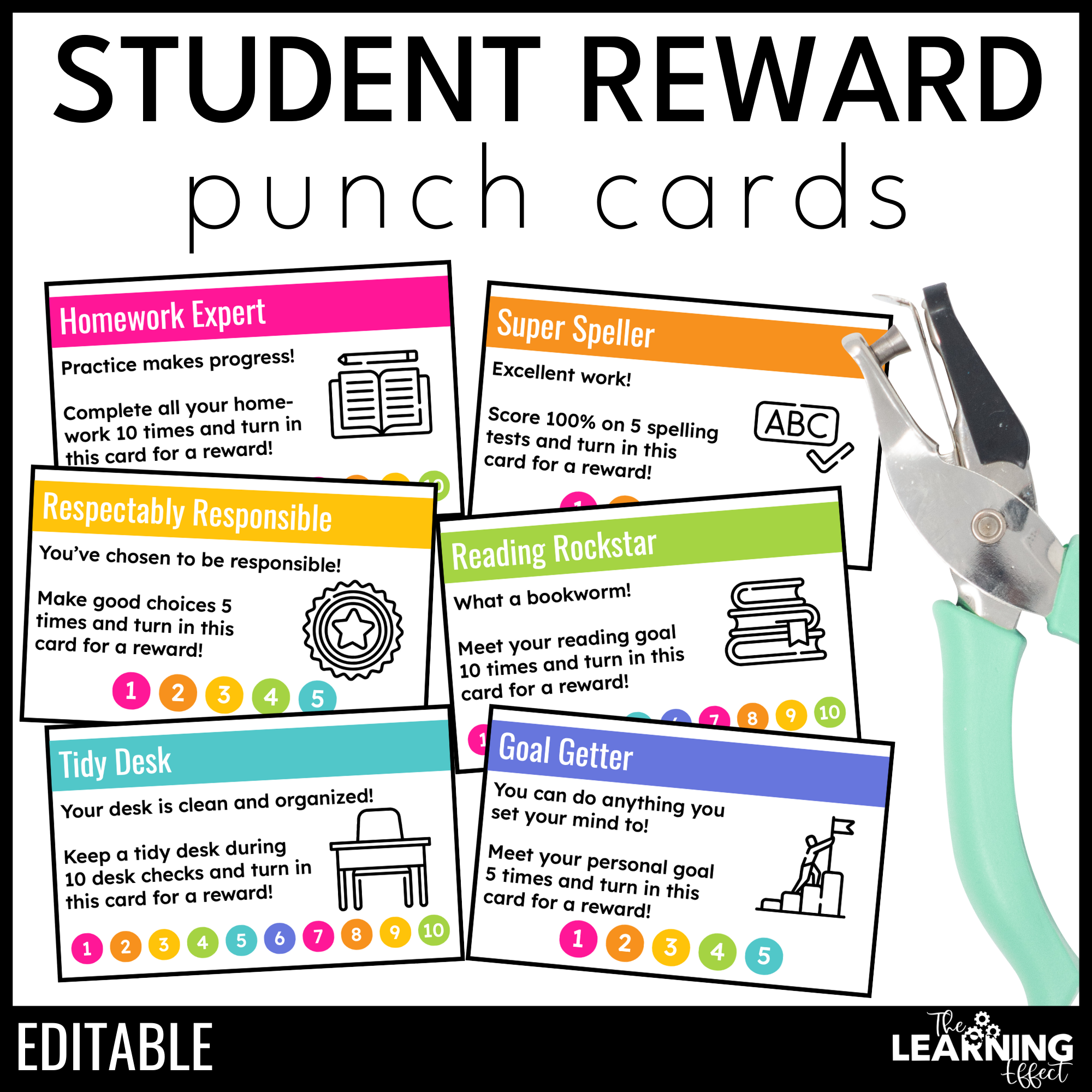 Reward Punch Cards | Editable – The Learning Effect