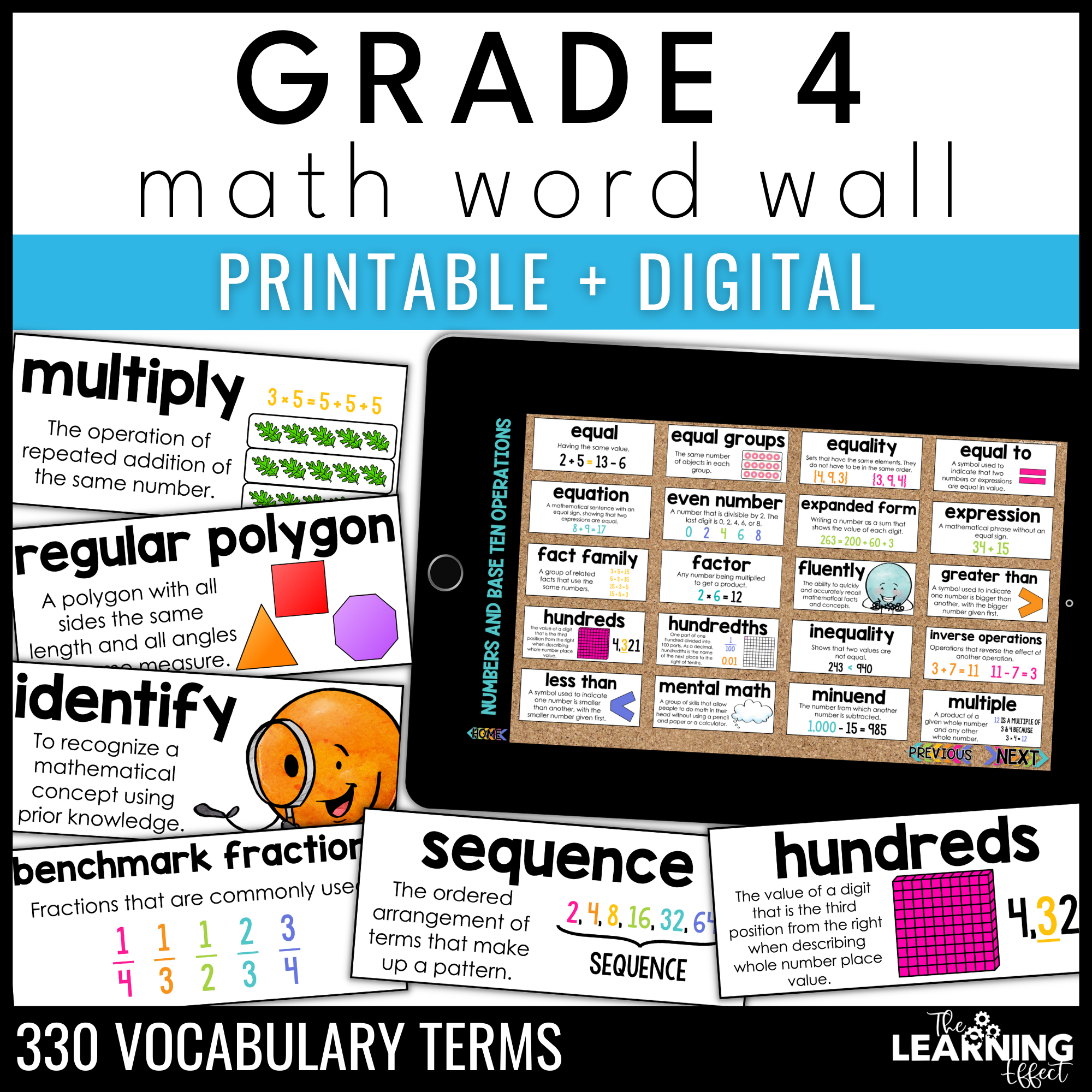 4th Grade Math Word Wall – The Learning Effect
