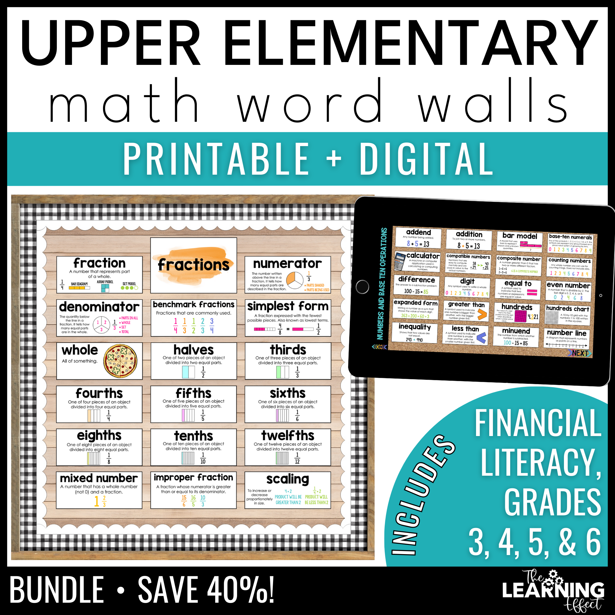 Upper Elementary Math Word Walls Bundle – The Learning Effect