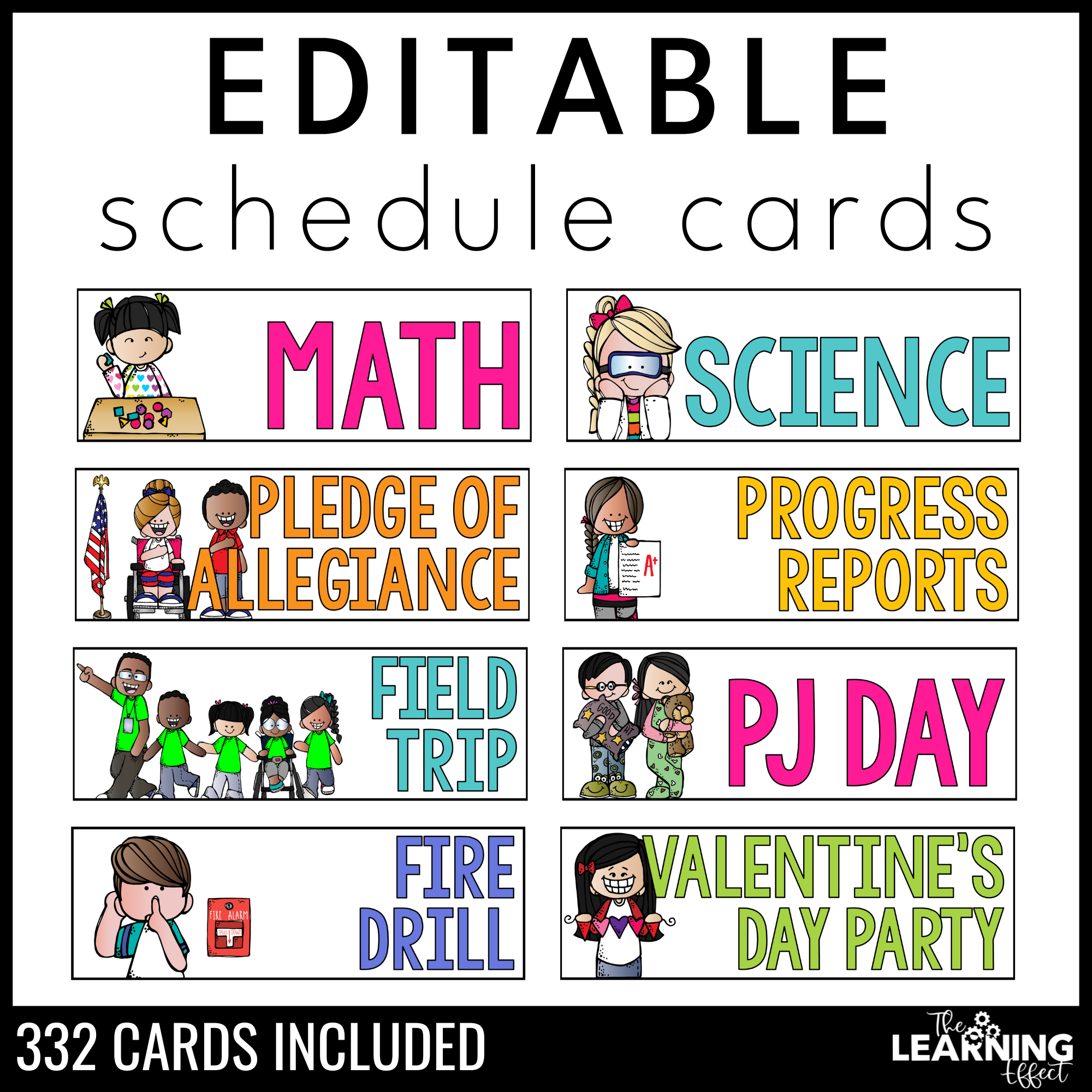 Editable Visual Schedule Cards – The Learning Effect