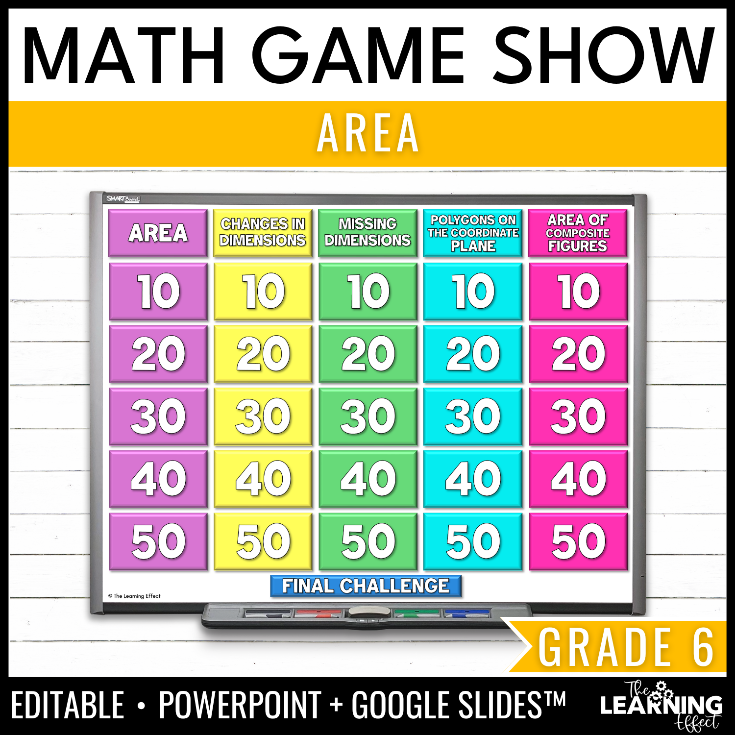 Area Game Show | 6th Grade – The Learning Effect