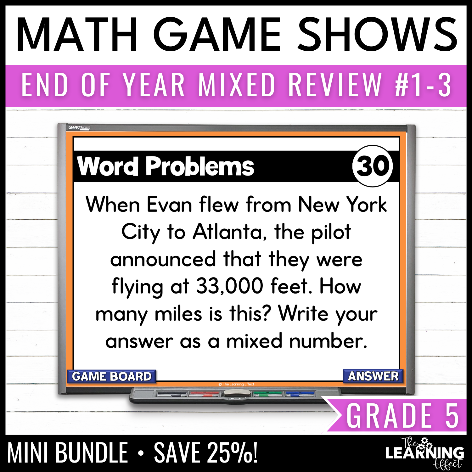 5th Grade Math Review #1-3 Game Shows Bundle – The Learning Effect