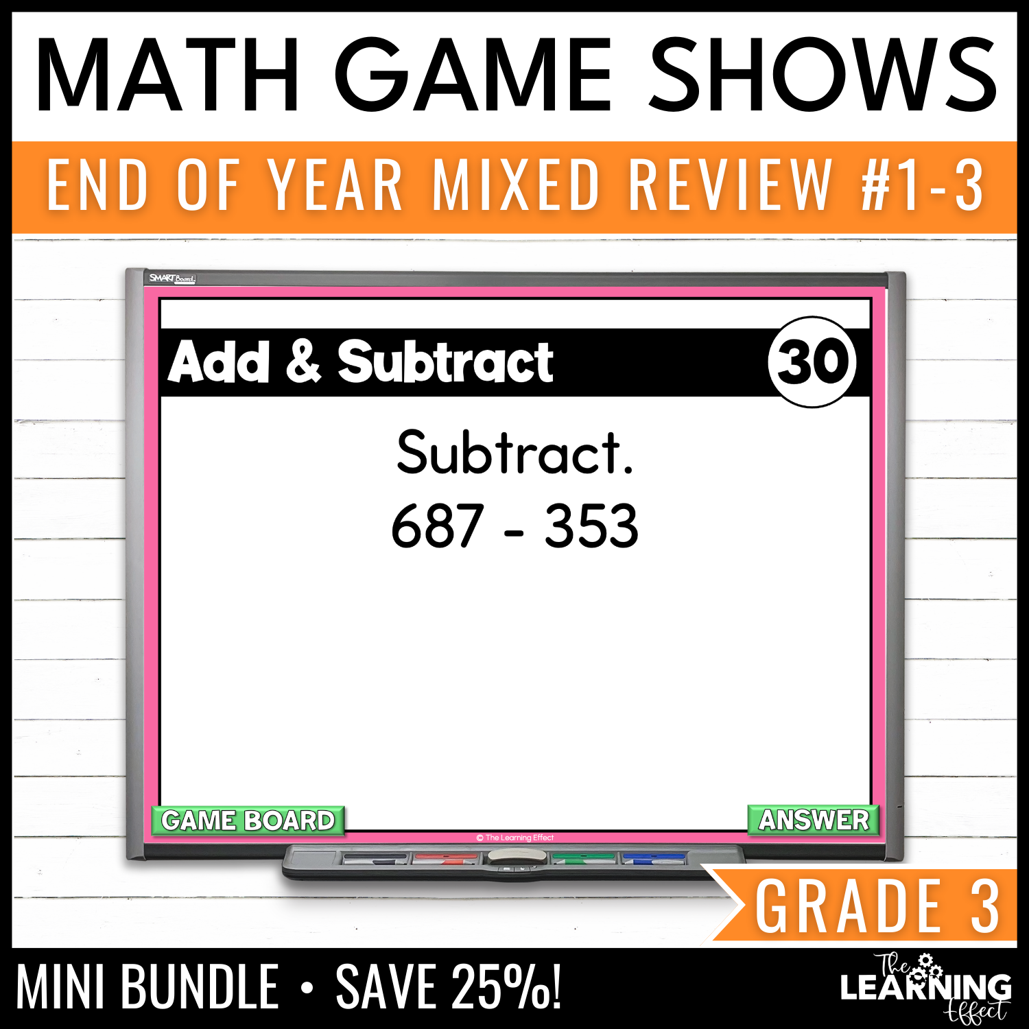 3rd Grade Math Review #1-3 Game Shows Bundle – The Learning Effect