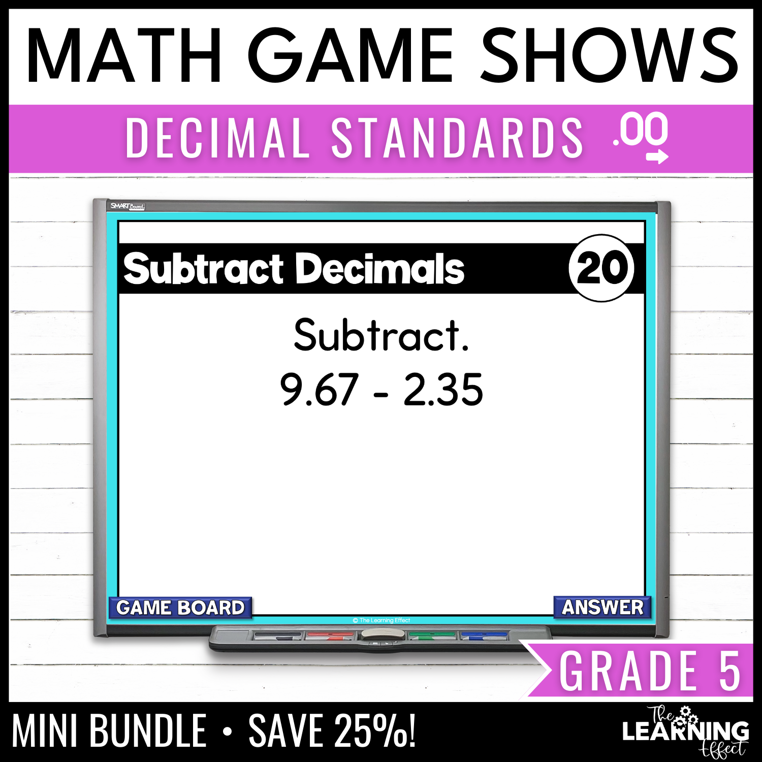 5th Grade Math Decimals Game Shows Bundle – The Learning Effect