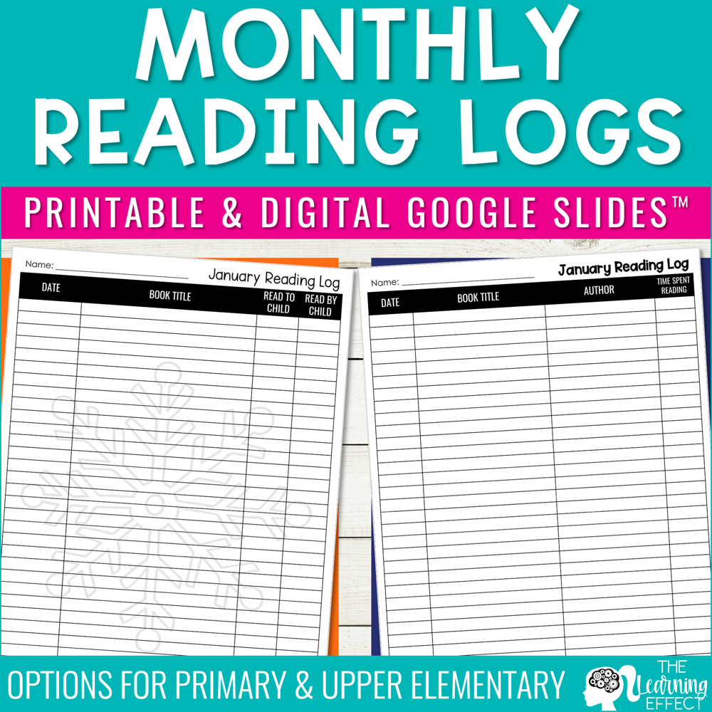 Monthly Reading Logs – The Learning Effect