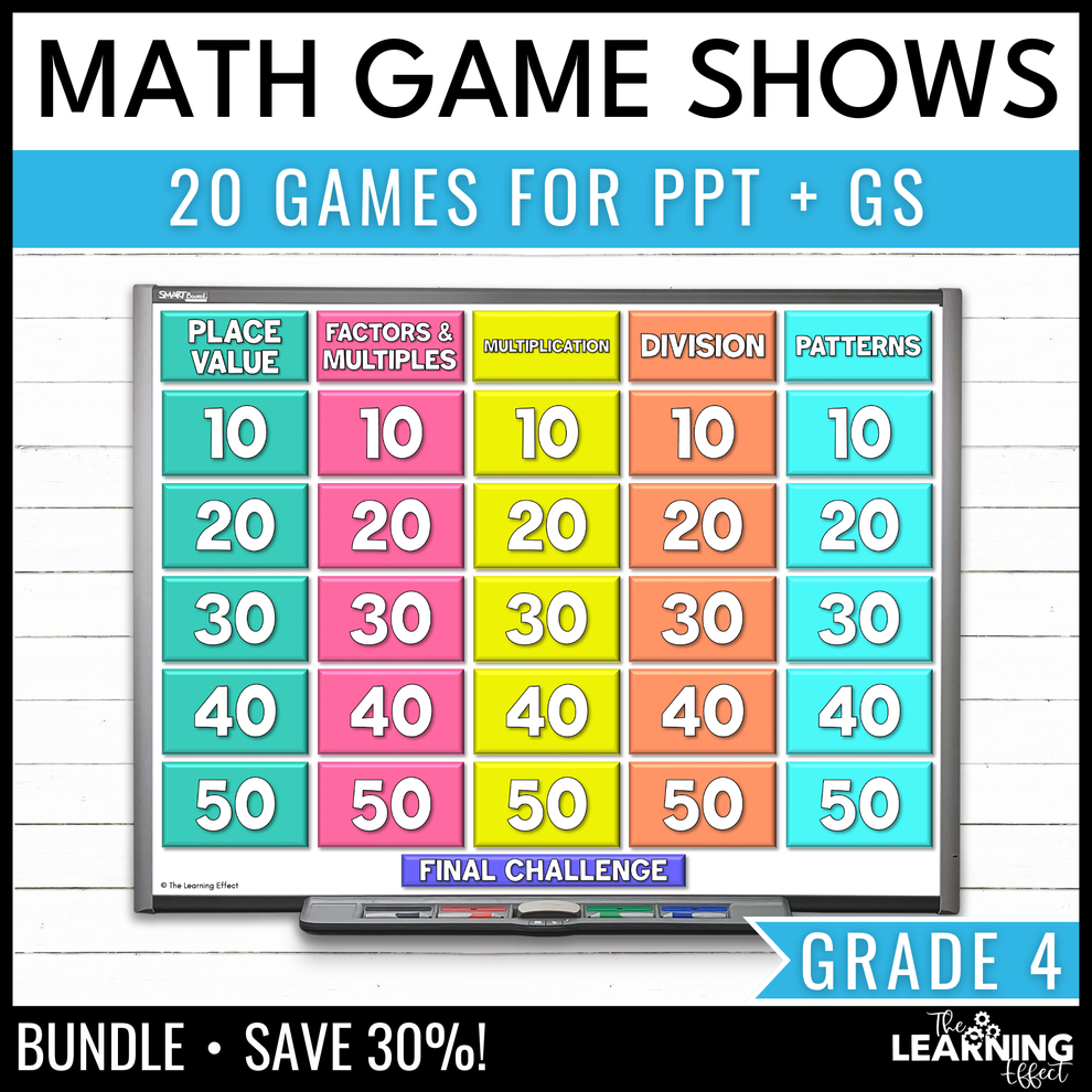 4th Grade Math Game Shows Bundle | All Standards – The Learning Effect