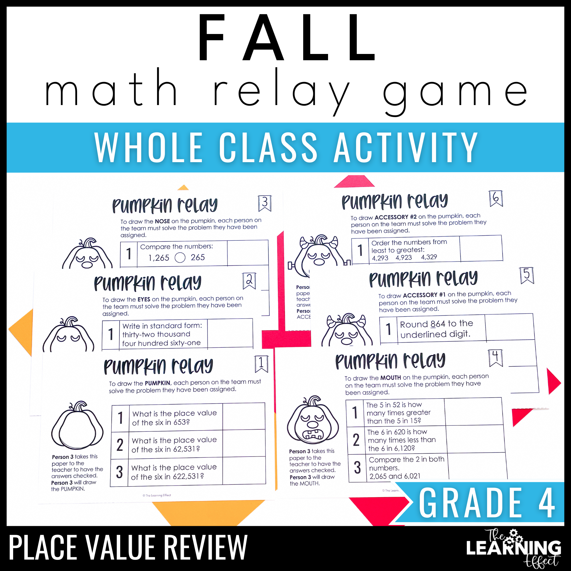 Fall Math Relay Game for 4th Grade – The Learning Effect