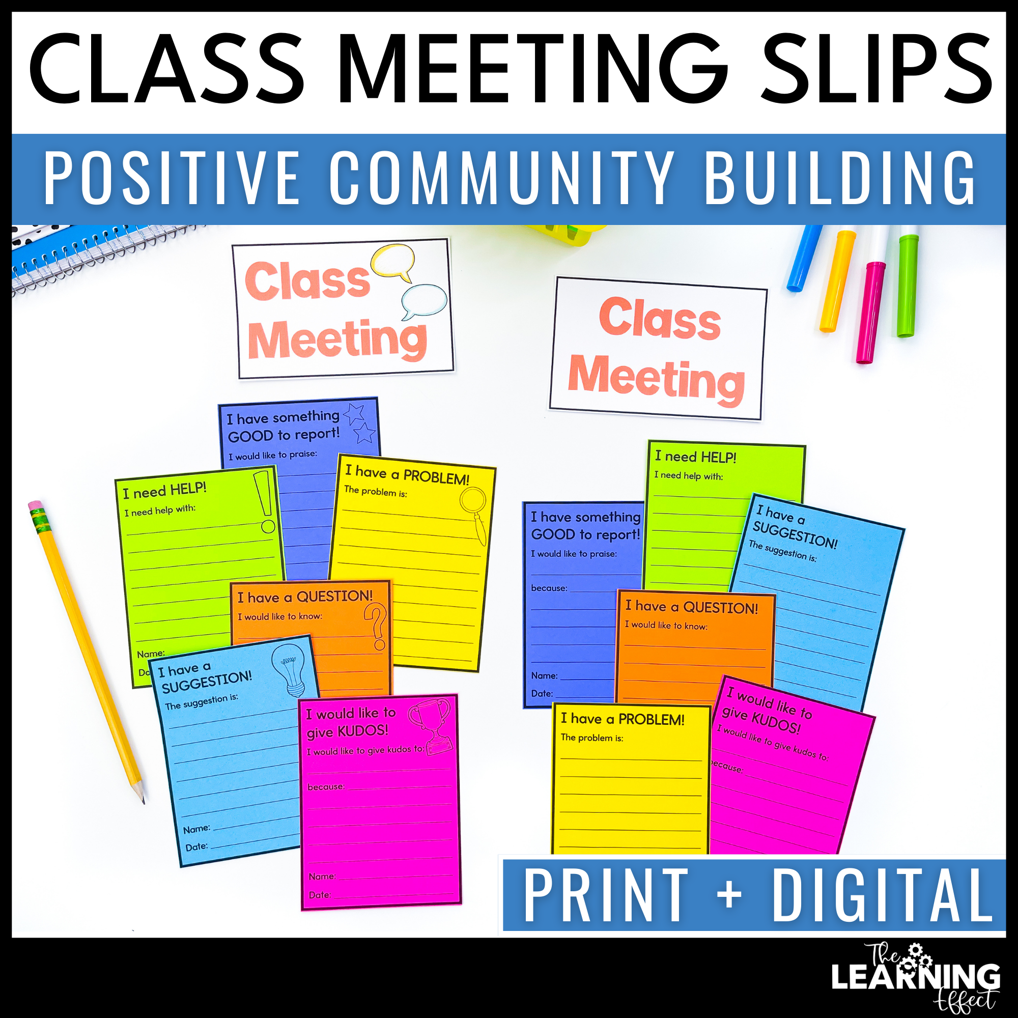 Class Meeting Slips for Behavior and Classroom Management – The ...