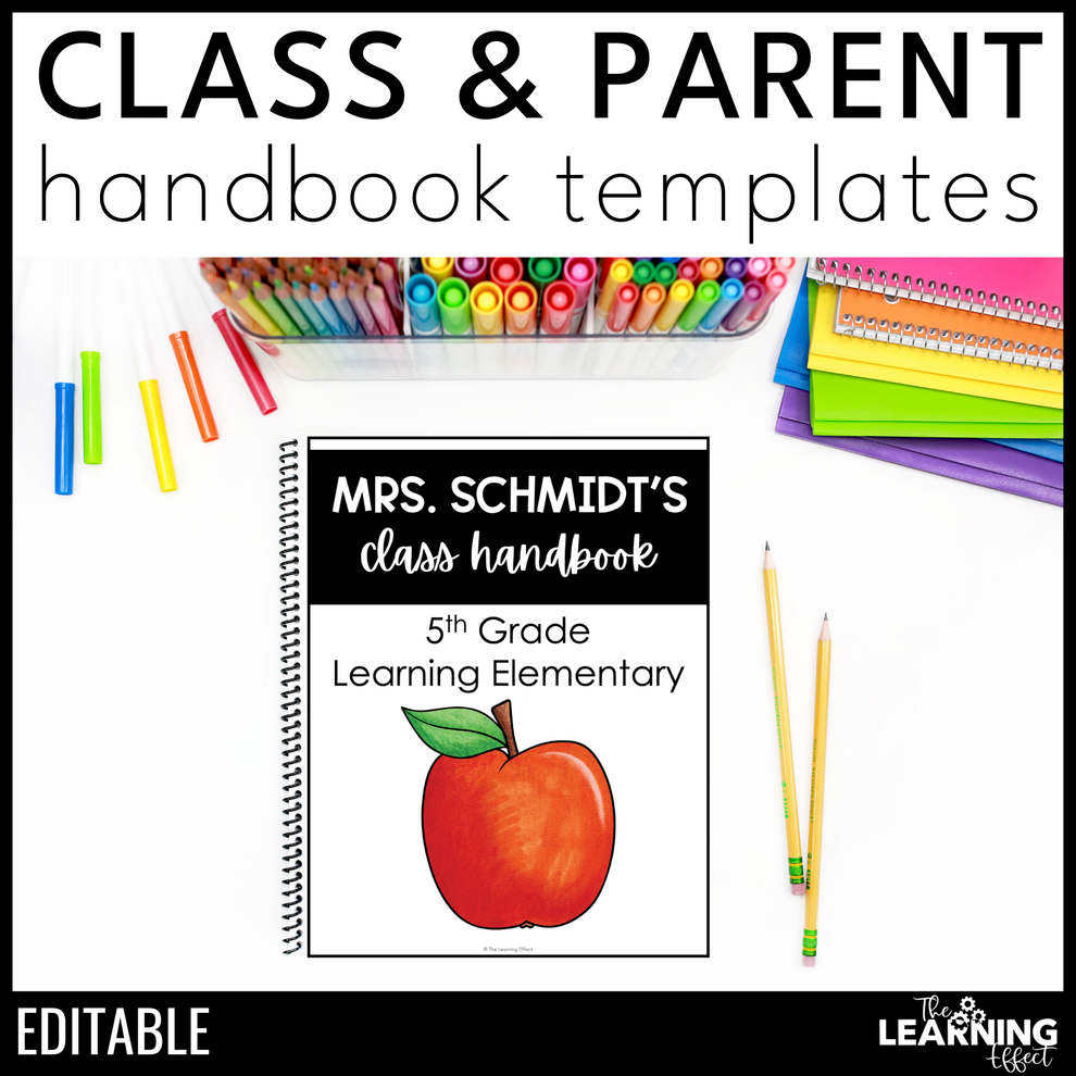 Editable Classroom Handbook Templates – The Learning Effect