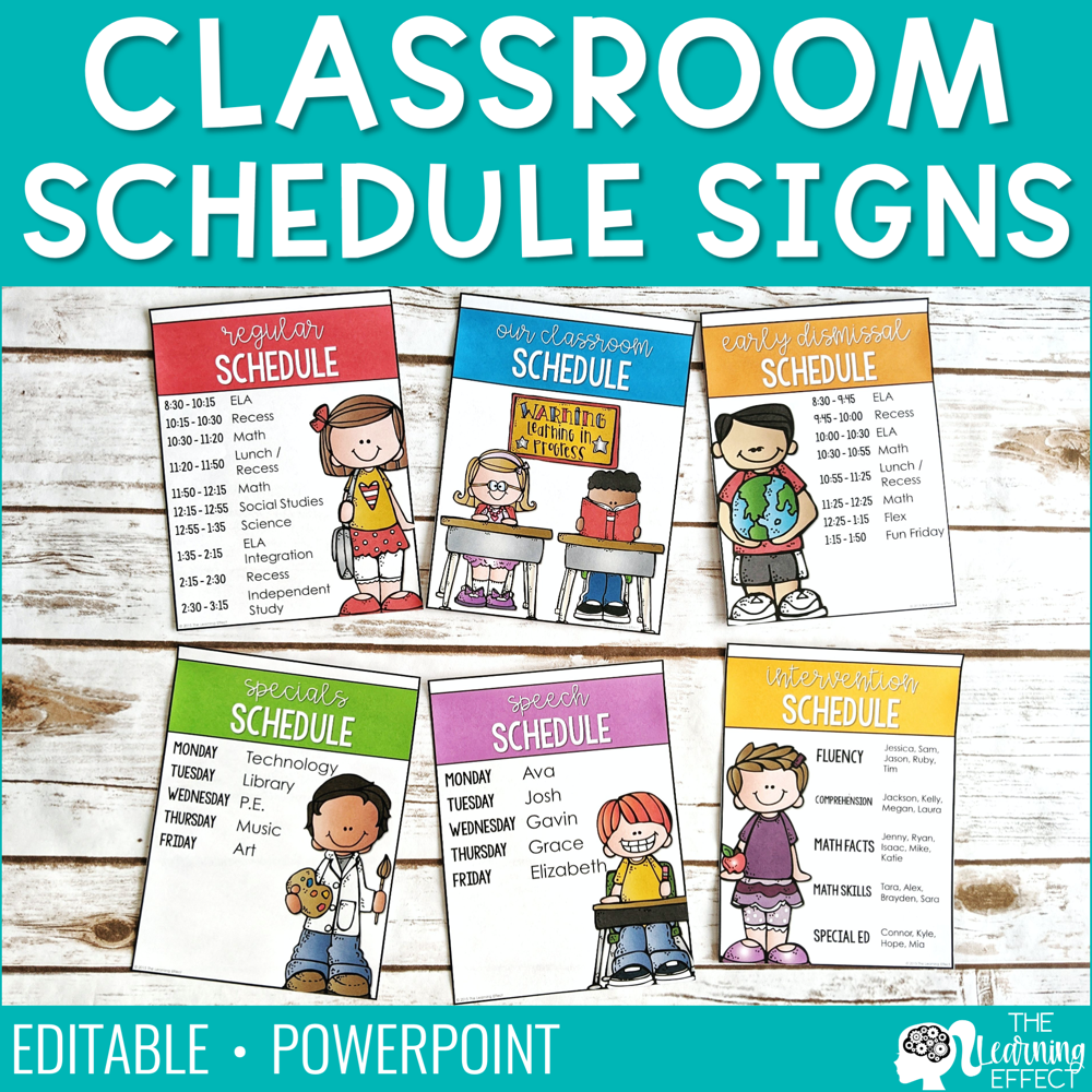 Daily Class Schedule Signs | Editable – The Learning Effect